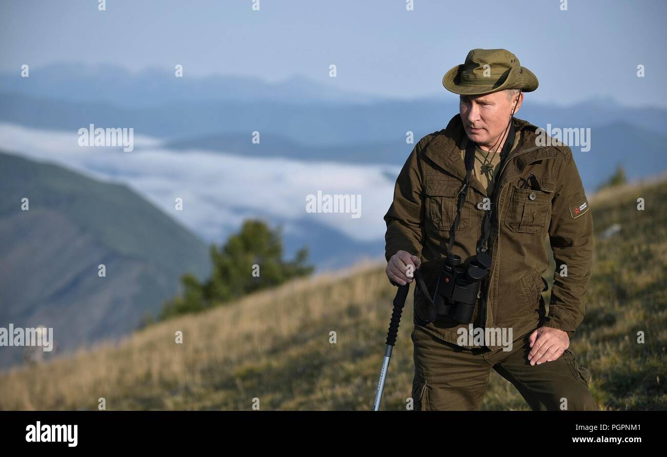 Russian President Vladimir Putin enjoys the wilderness during a hike in ...