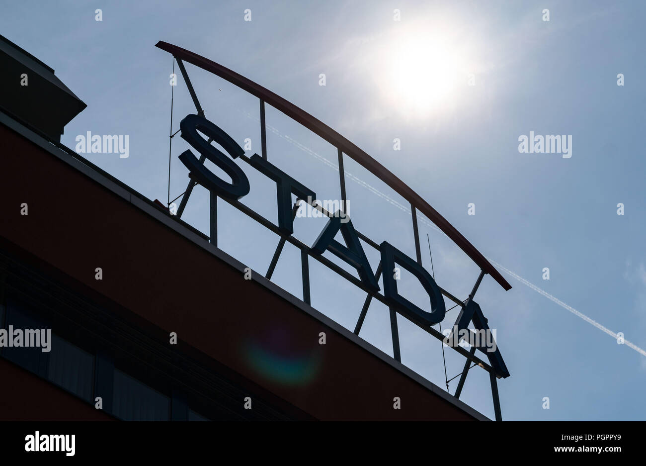 Bad Vilbel, Germany. 28th Aug, 2018. The company logo of Stada on one ...