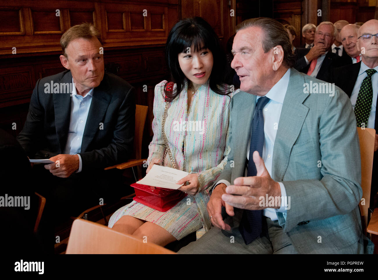 28 August 2018, Germany, Hanover: The guests Thomas Oppermann (SPD ...