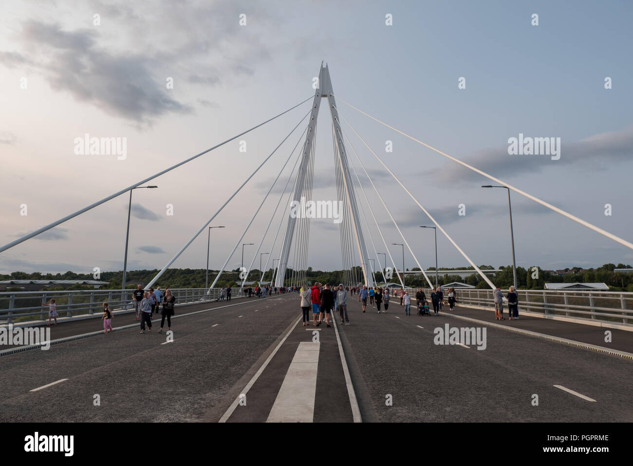 Sunderland, UK. 28th August 2018. The Northern Spire Bridge is a new ...