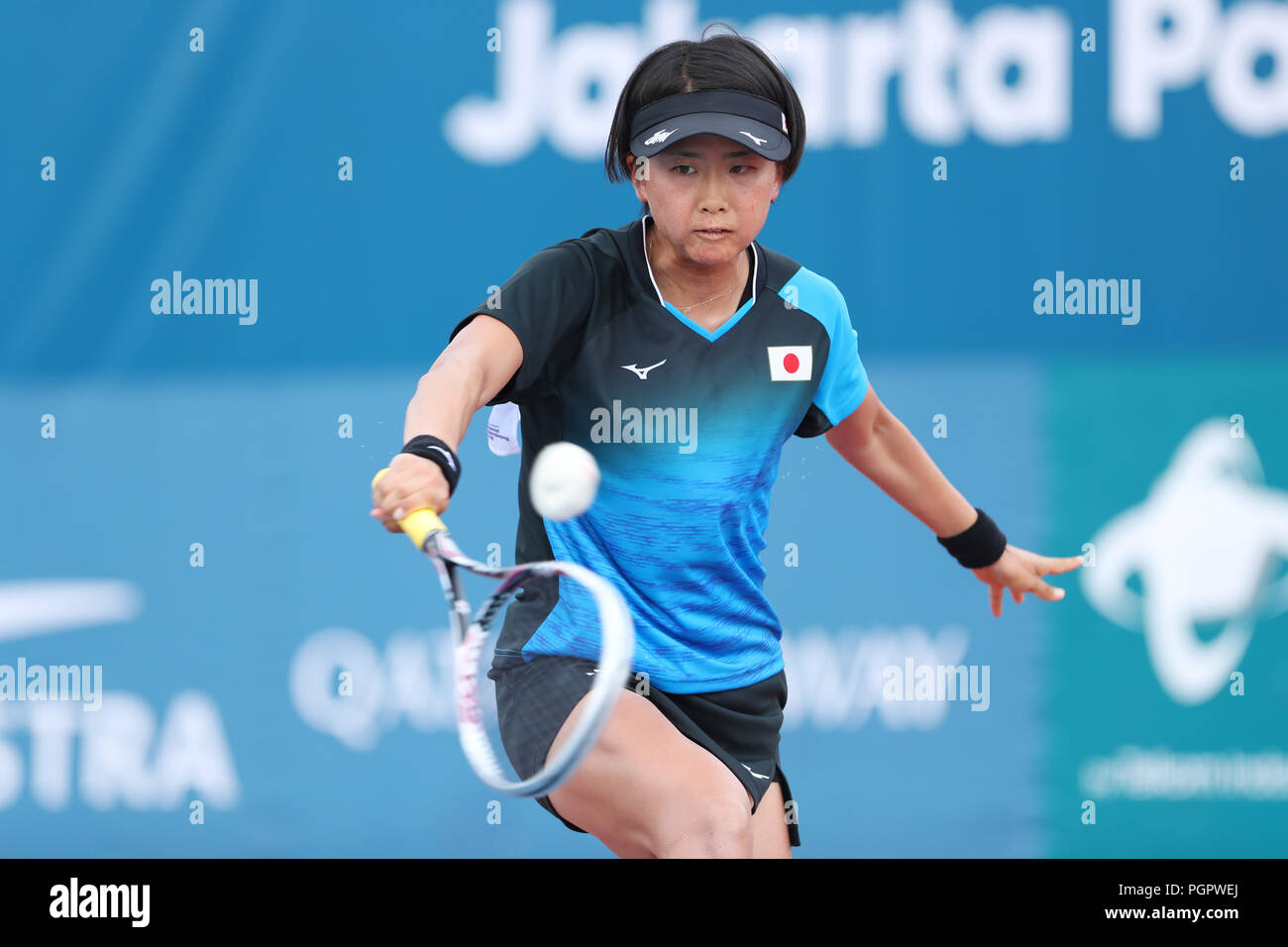 Palembang, Indonesia. 28th Aug, 2018. Kurumi Onoue (JPN) Soft Tennis : Women's Singles ...
