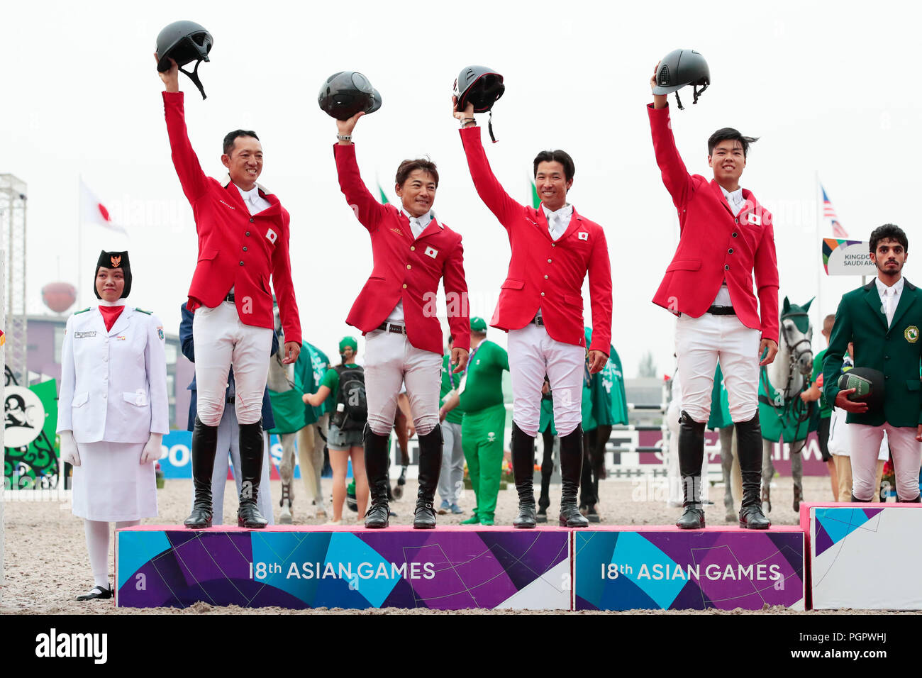 Jakarta, Indonesia. 28th Aug, 2018. (L to R) Daisuke Fukushima, Toshiki ...