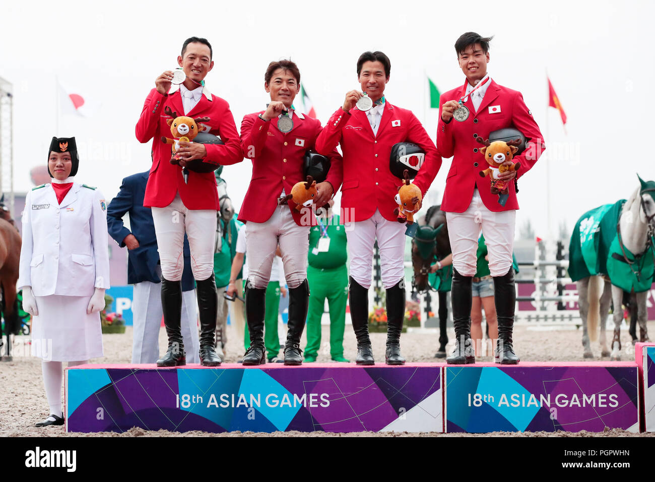 Jakarta, Indonesia. 28th Aug, 2018. (L to R) Daisuke Fukushima, Toshiki ...