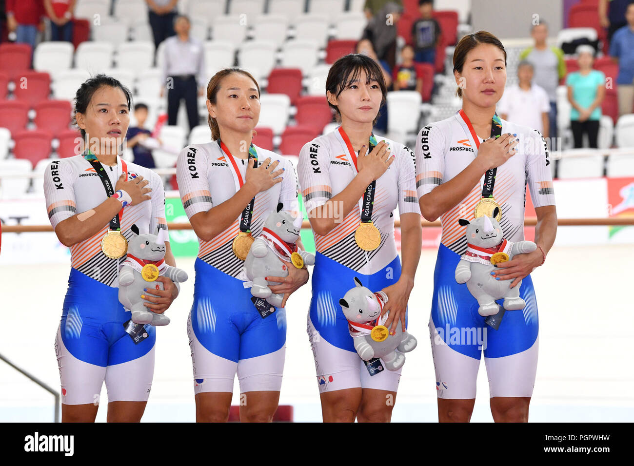 Jakarta, Indonesia. Credit: MATSUO. 28th Aug, 2018. Korea team group ...