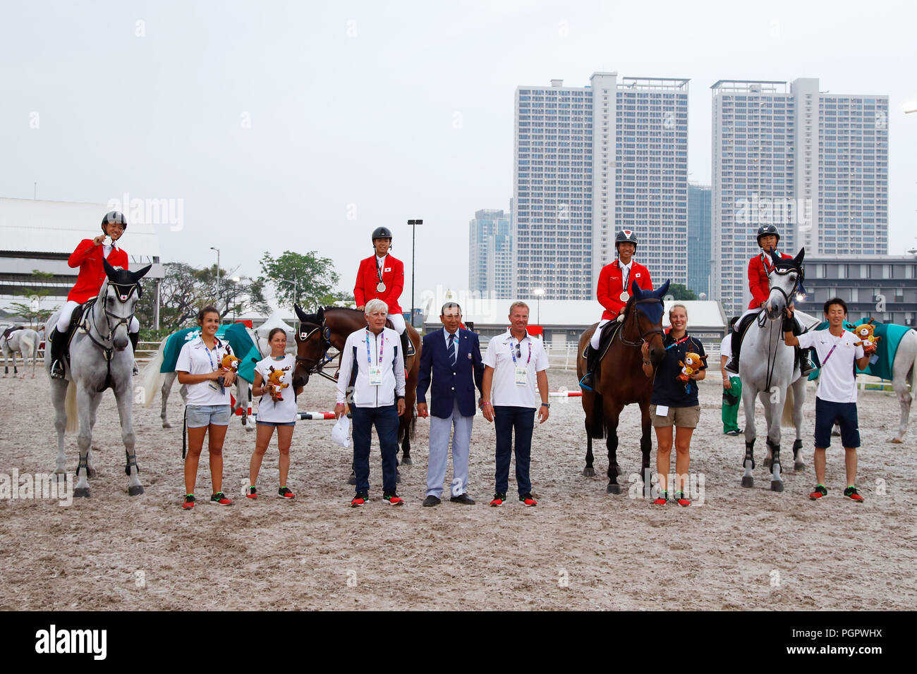 Jakarta, Indonesia. 28th Aug, 2018. Japan team group (JPN) Equestrian ...