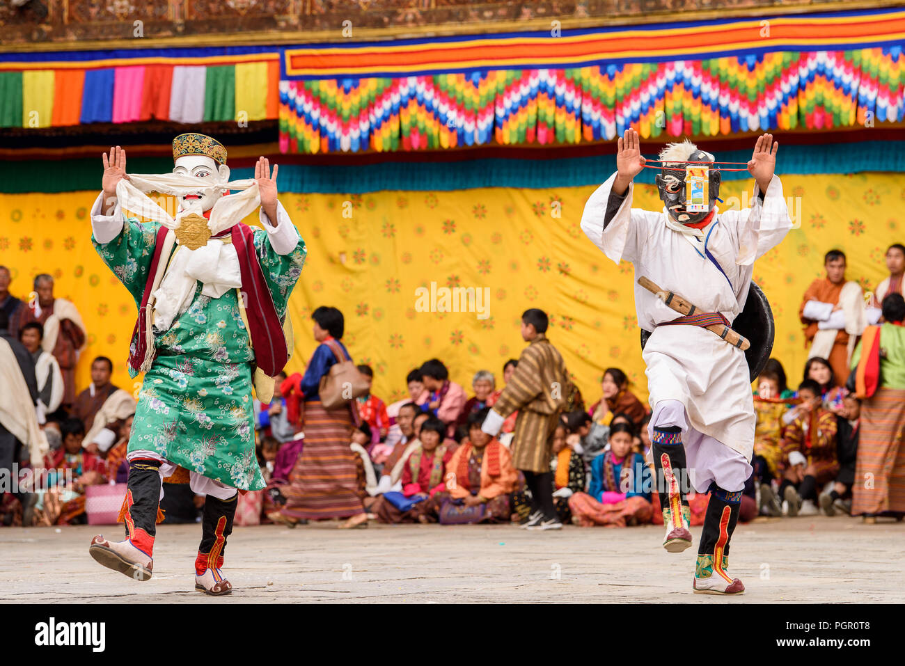 TRIMPHU, BHUTAN - MAR 8, 2017: Unidentified Ngalops people in ...