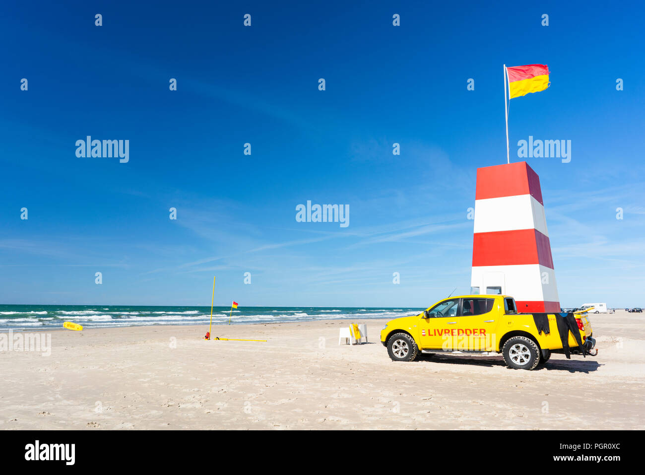 The rescue station at Løkken/ Lokken/ Loekken Beach, Denmark, which is ...