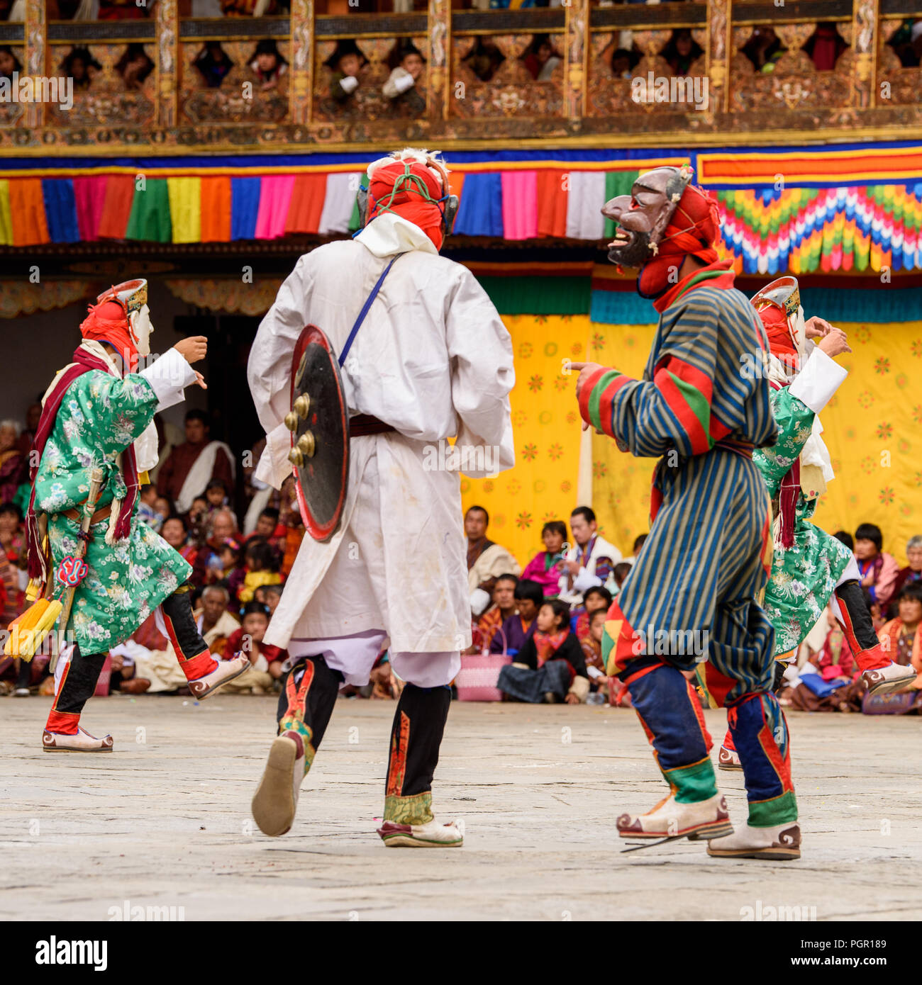 TRIMPHU, BHUTAN - MAR 8, 2017: Unidentified Ngalops people in ...