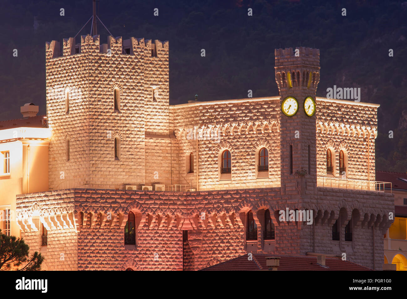 Palace or castle in Monte Carlo, Monaco Stock Photo - Alamy