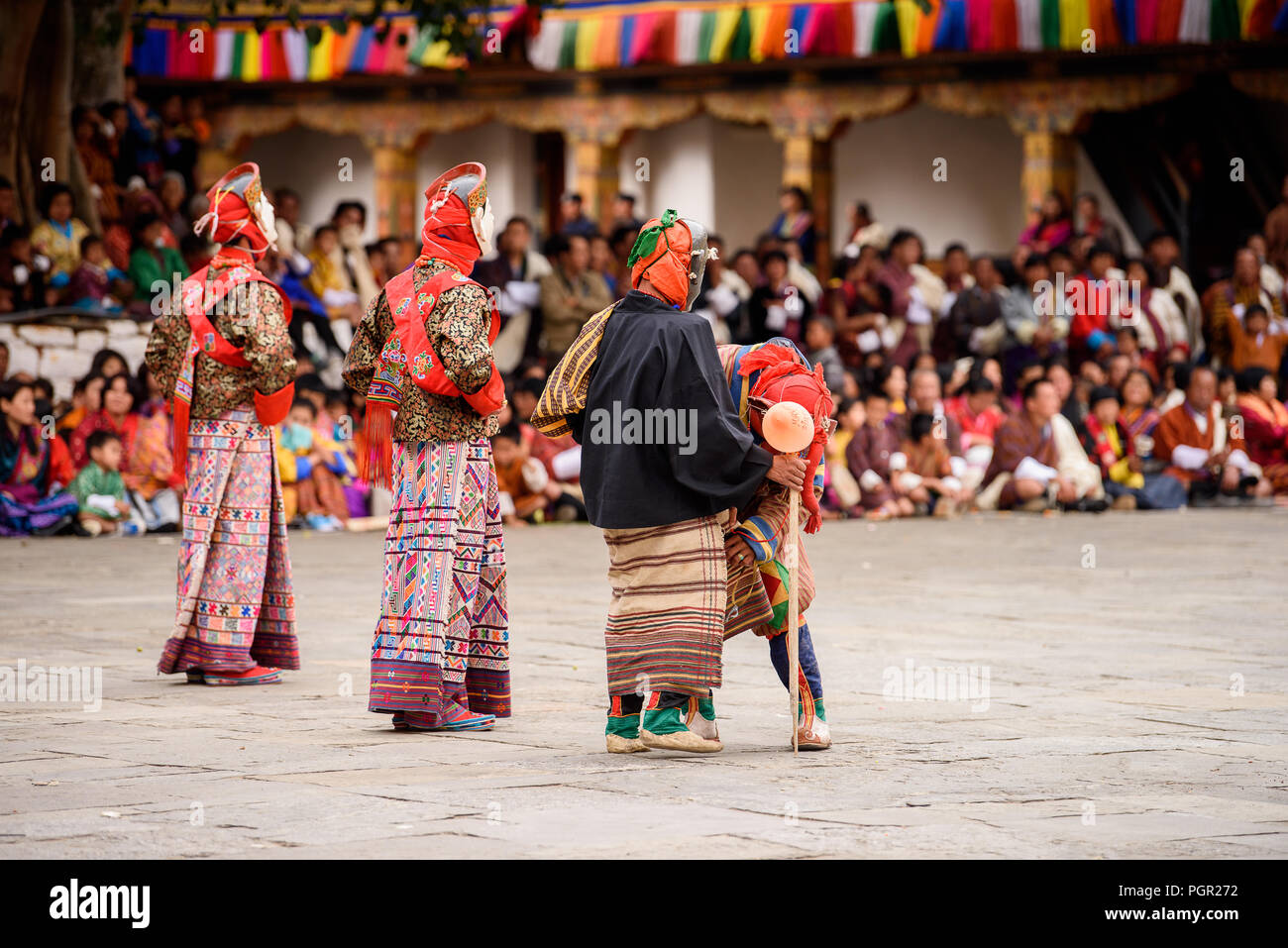 TRIMPHU, BHUTAN - MAR 8, 2017: Unidentified Ngalops people in ...