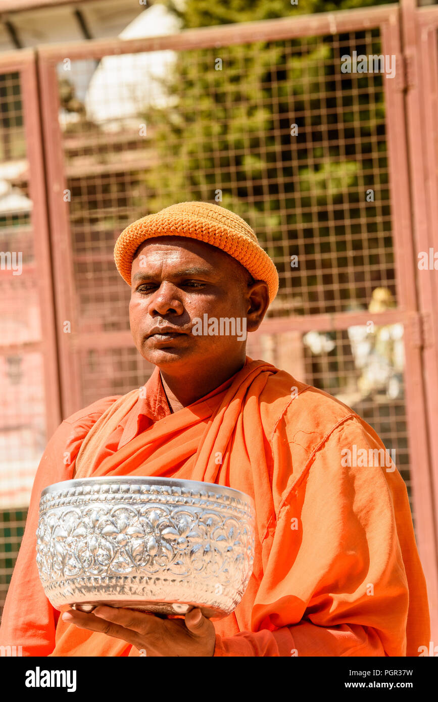 KATMANDU, NEPAL - MAR 6, 2017: Unidentified Chhetri man in orange ...