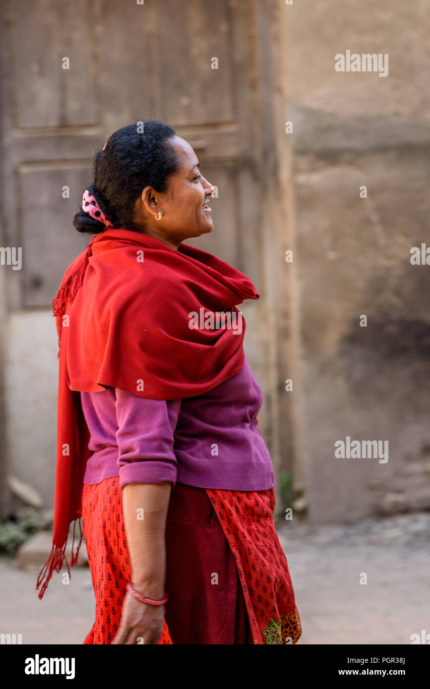 KATMANDU, NEPAL - MAR 6, 2017: Unidentified Chhetri woman in ...