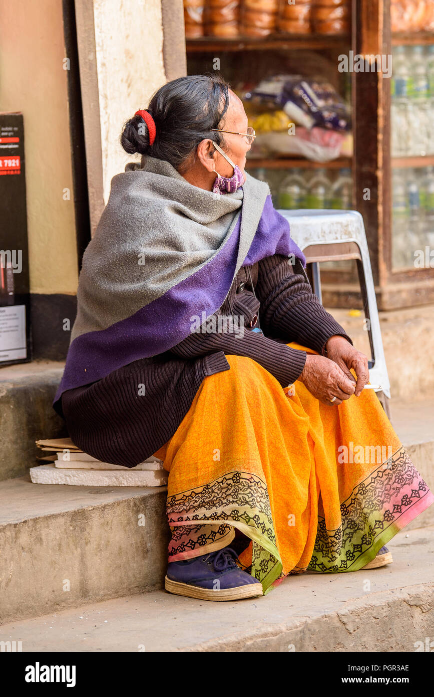 KATMANDU, NEPAL - MAR 6, 2017: Unidentified Chhetri woman in ...