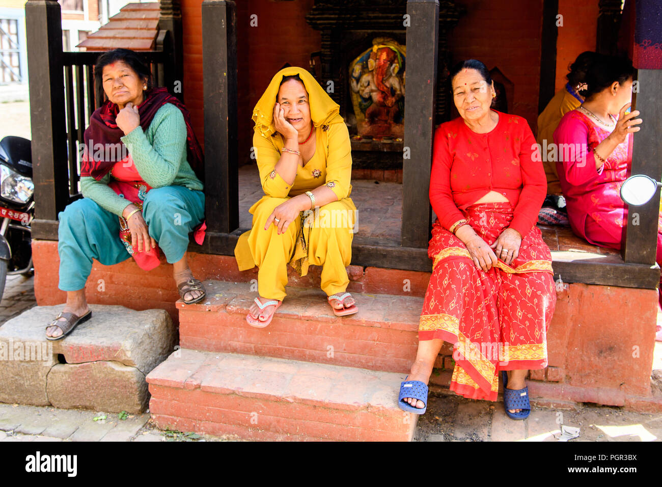 KATMANDU, NEPAL - MAR 6, 2017: Unidentified Chhetri women in ...