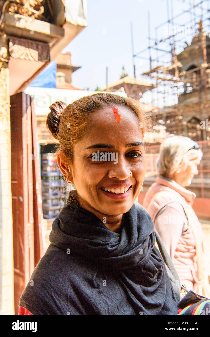 KATMANDU, NEPAL - MAR 6, 2017: Unidentified Chhetri woman in black ...
