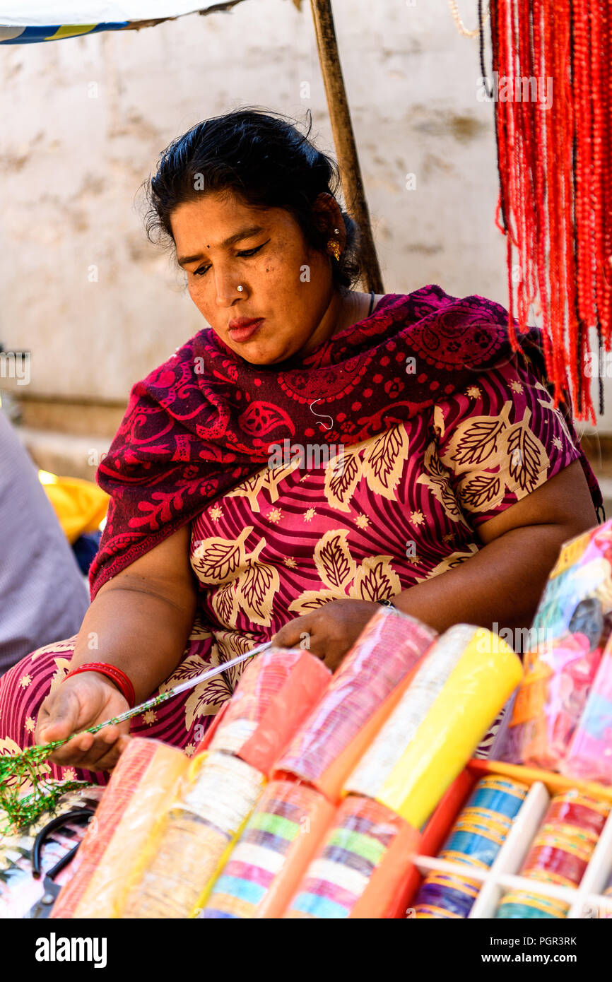 KATMANDU, NEPAL - MAR 6, 2017: Unidentified Chhetri woman in ...