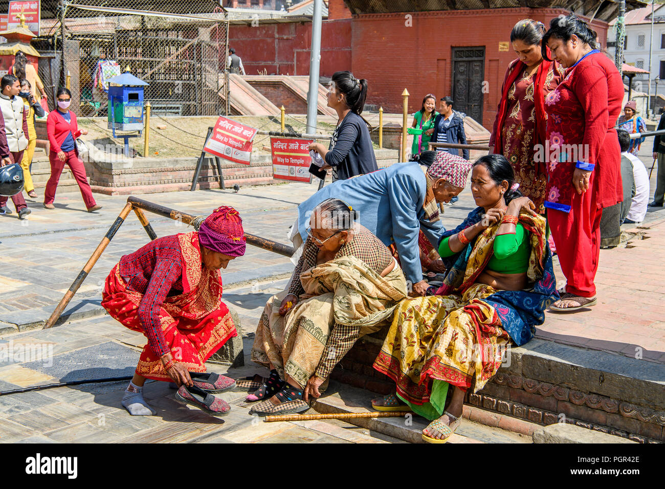 KATMANDU, NEPAL - MAR 6, 2017: Unidentified Chhetri women in ...