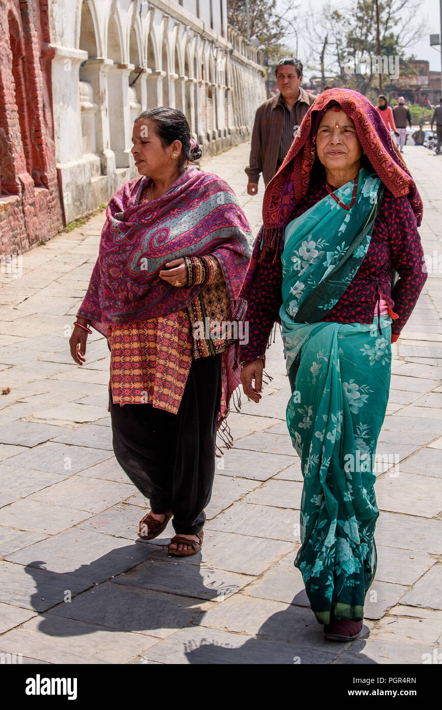 KATMANDU, NEPAL - MAR 6, 2017: Unidentified Chhetri women in ...