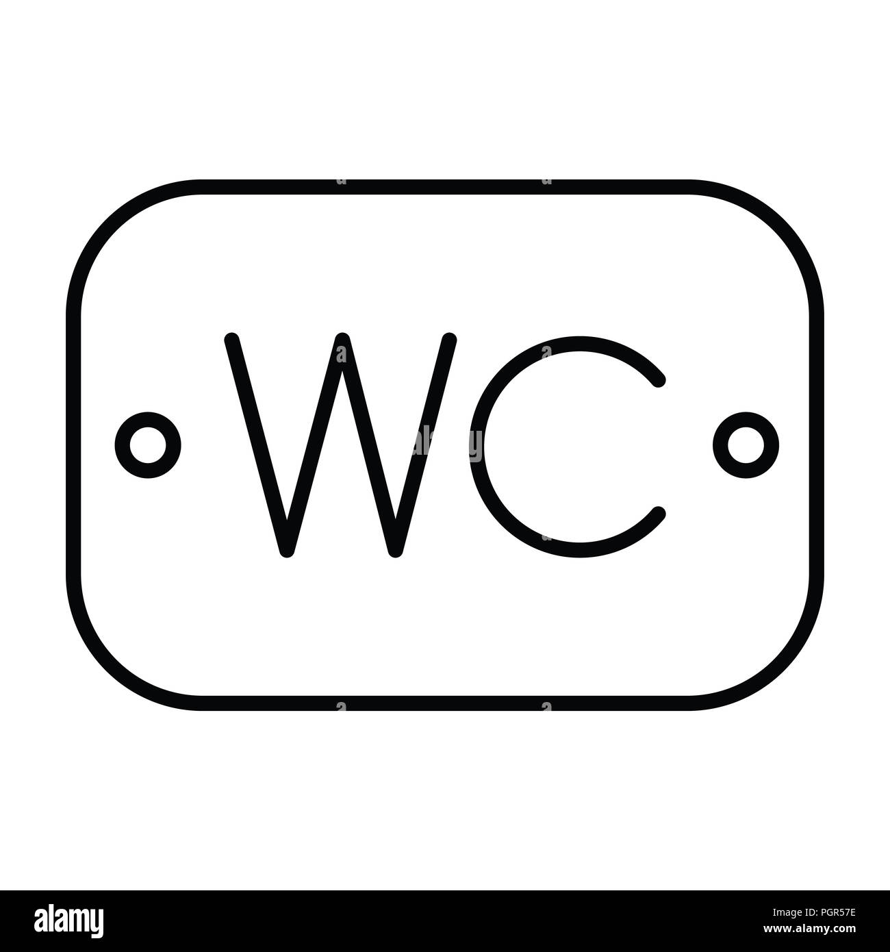 wc or toilet sign board icon with outline and line style vector ...
