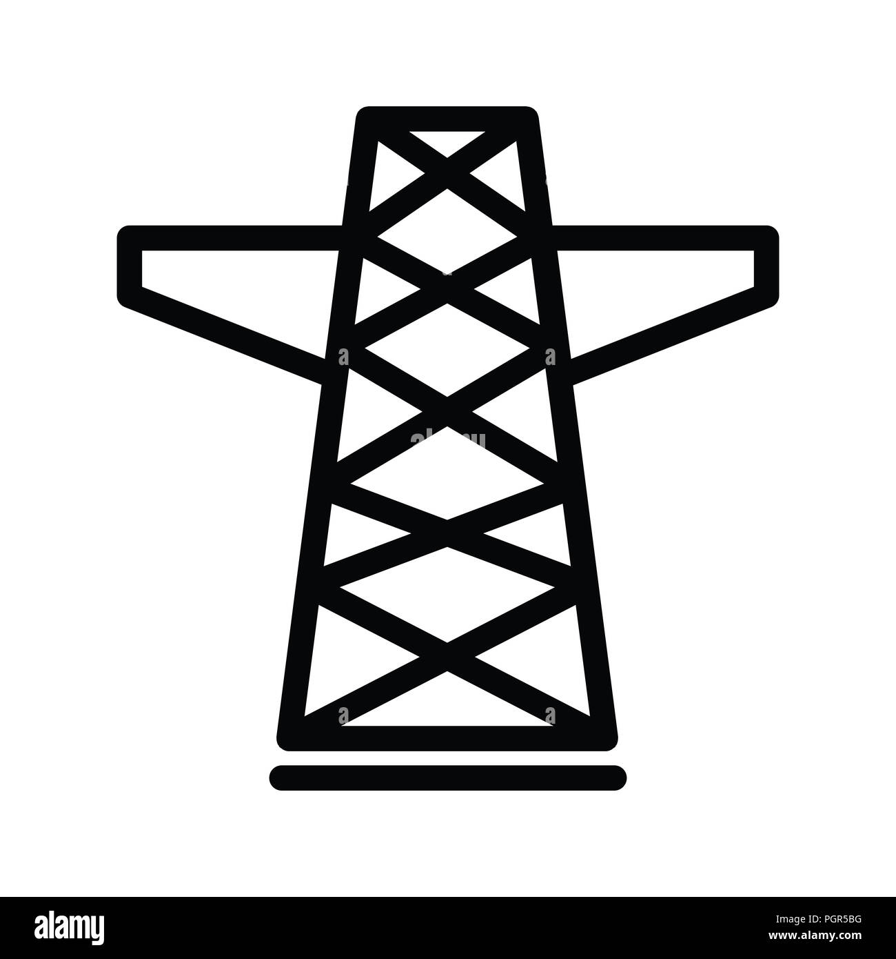 Electric Tower icon isolated on white background vector illustration ...