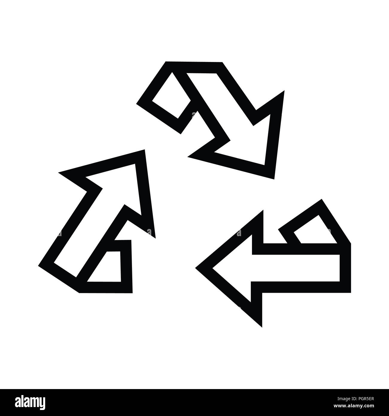 recycle symbol energy isolated icon with outline style vector ...