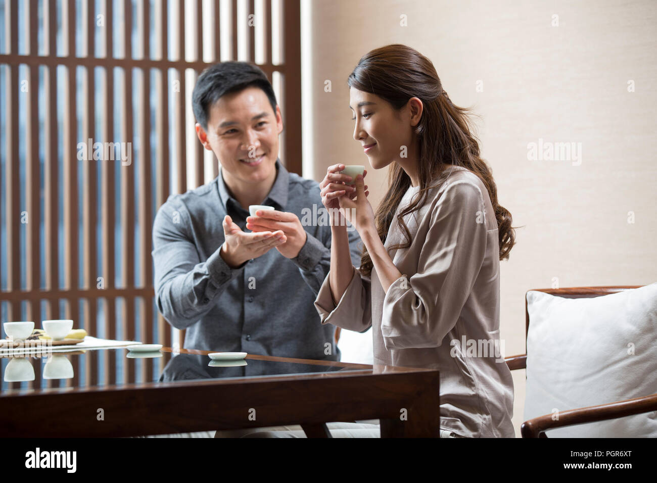 Indian couple tea hi-res stock photography and images - Alamy