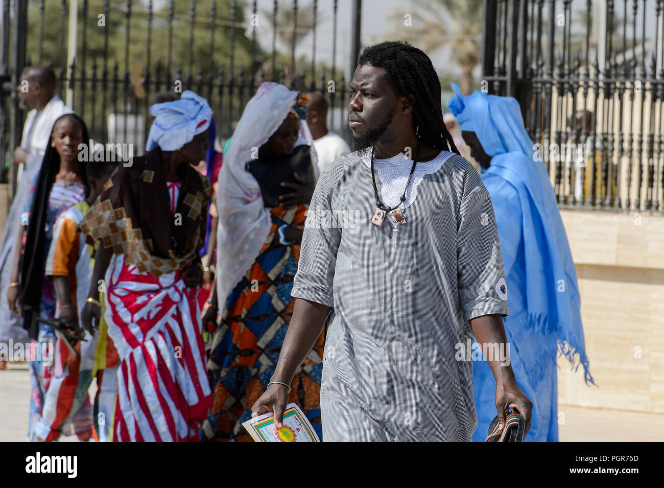 TOUBA, SENEGAL - APR 26, 2017: Unidentified Senegalese man in long ...