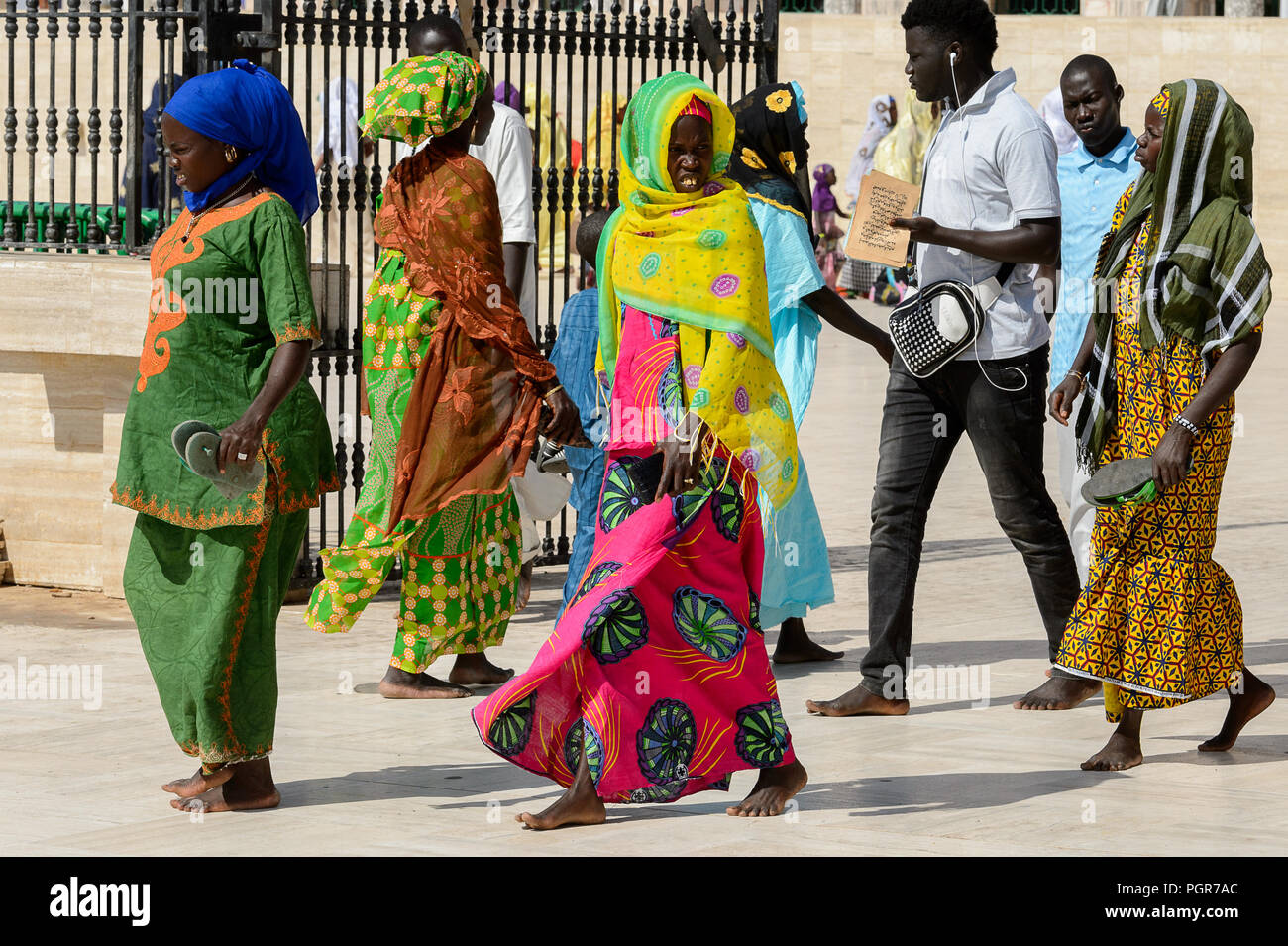 TOUBA, SENEGAL - APR 26, 2017: Unidentified Senegalese people in ...