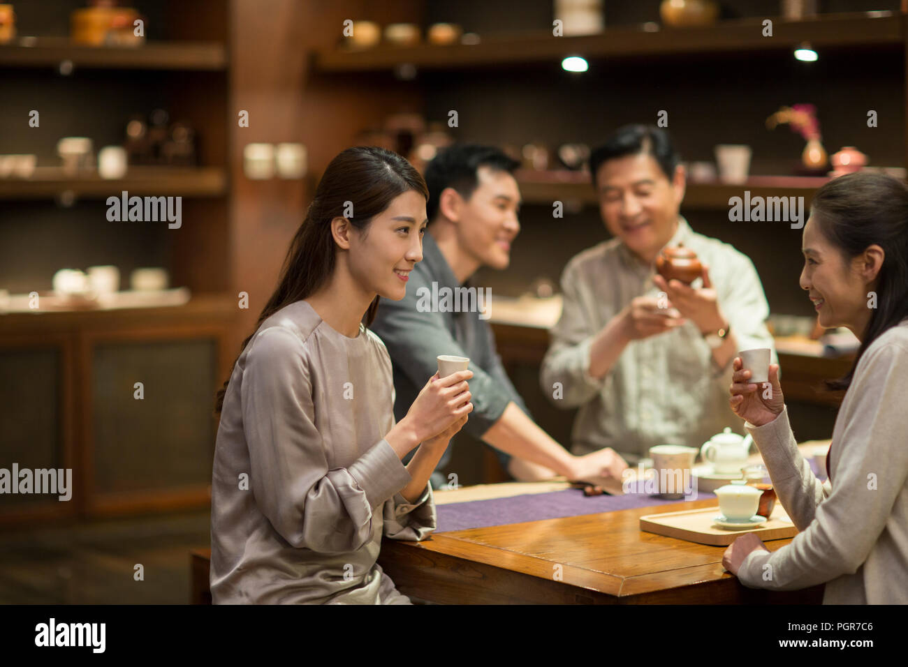 Old couple drinking tea daughter hi-res stock photography and images ...