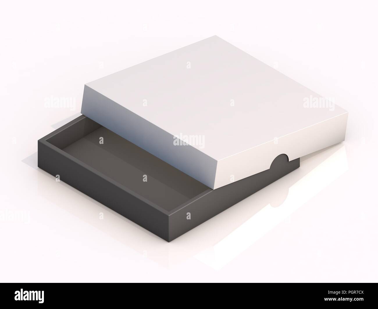 3d rendering blank boxes isolated on white background Stock Photo - Alamy