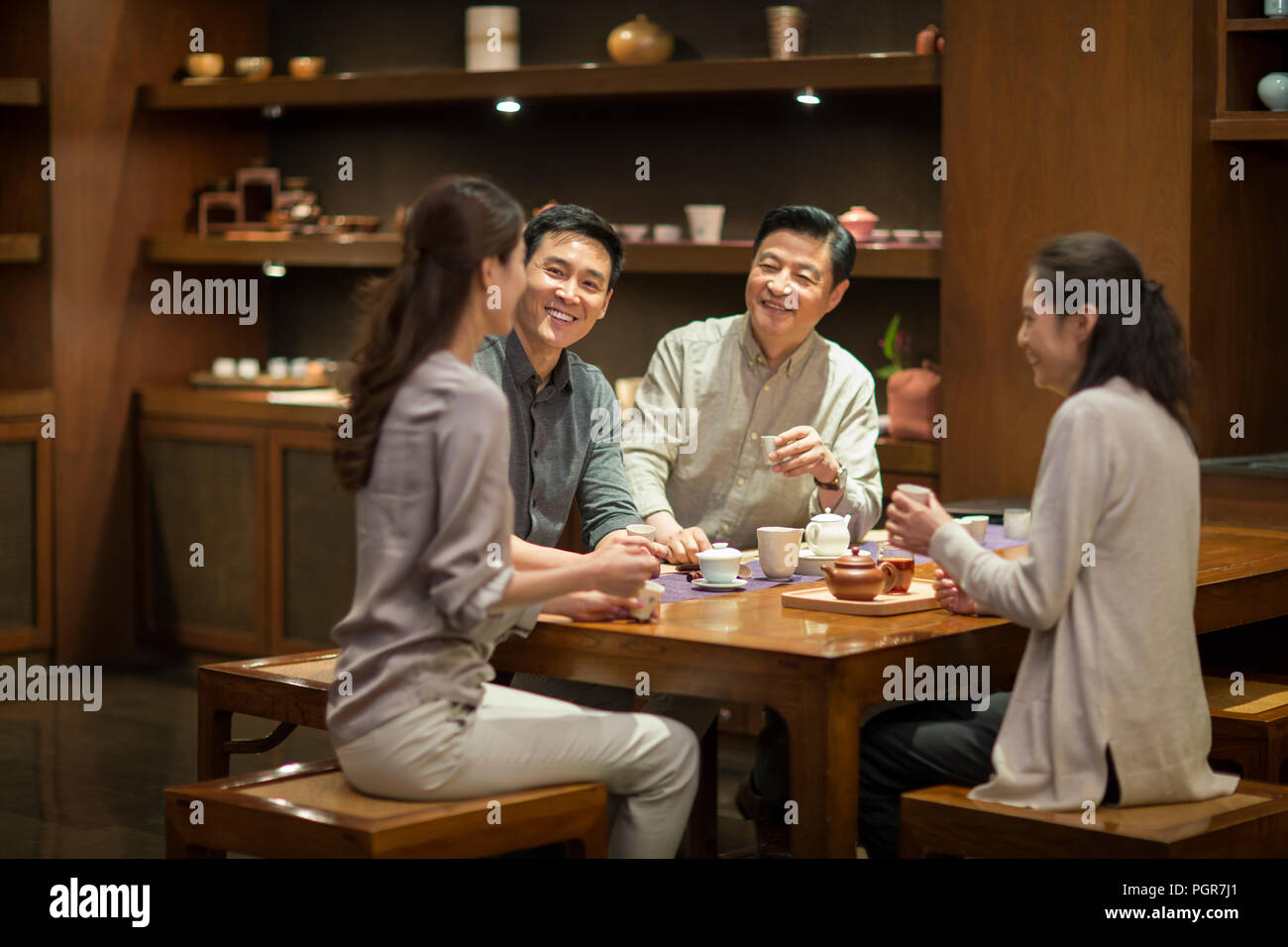 Old couple drinking tea daughter hi-res stock photography and images ...