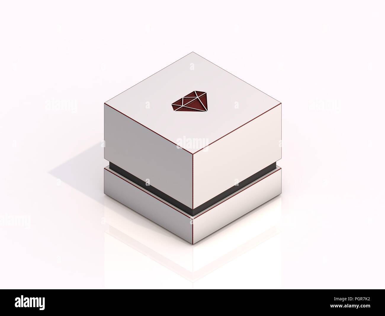 3d rendering blank boxes isolated on white background Stock Photo - Alamy