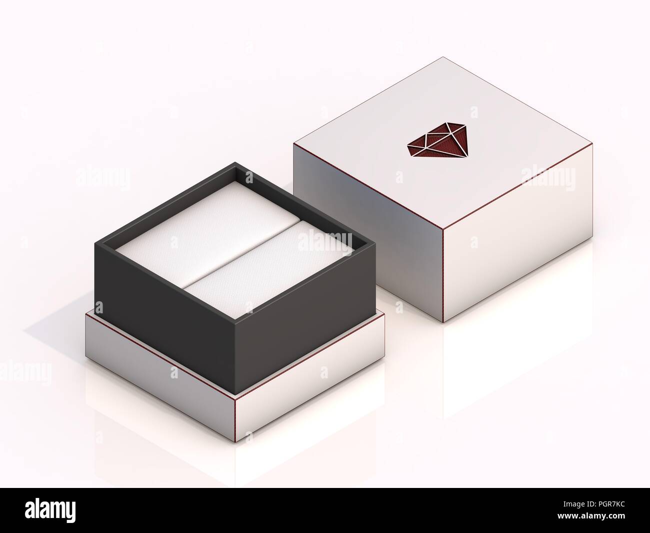 3d rendering blank boxes isolated on white background Stock Photo - Alamy