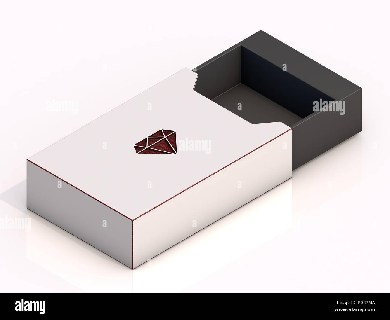 3d rendering blank boxes isolated on white background Stock Photo - Alamy