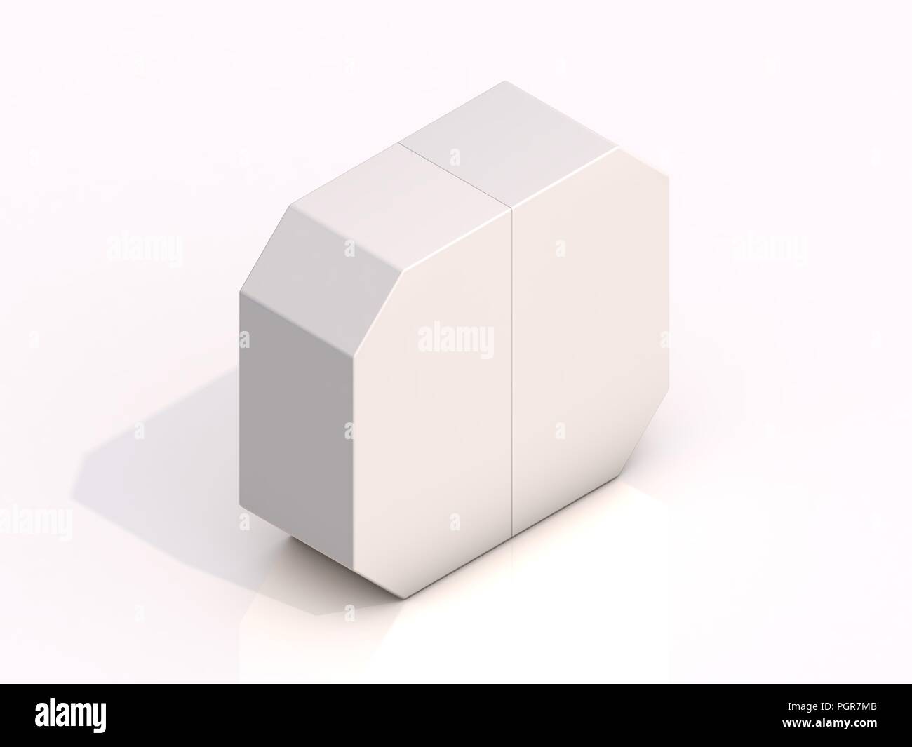 3d rendering blank boxes isolated on white background Stock Photo - Alamy