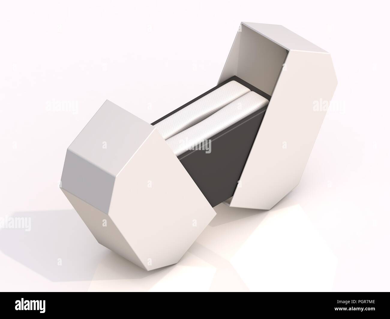 3d rendering blank boxes isolated on white background Stock Photo - Alamy