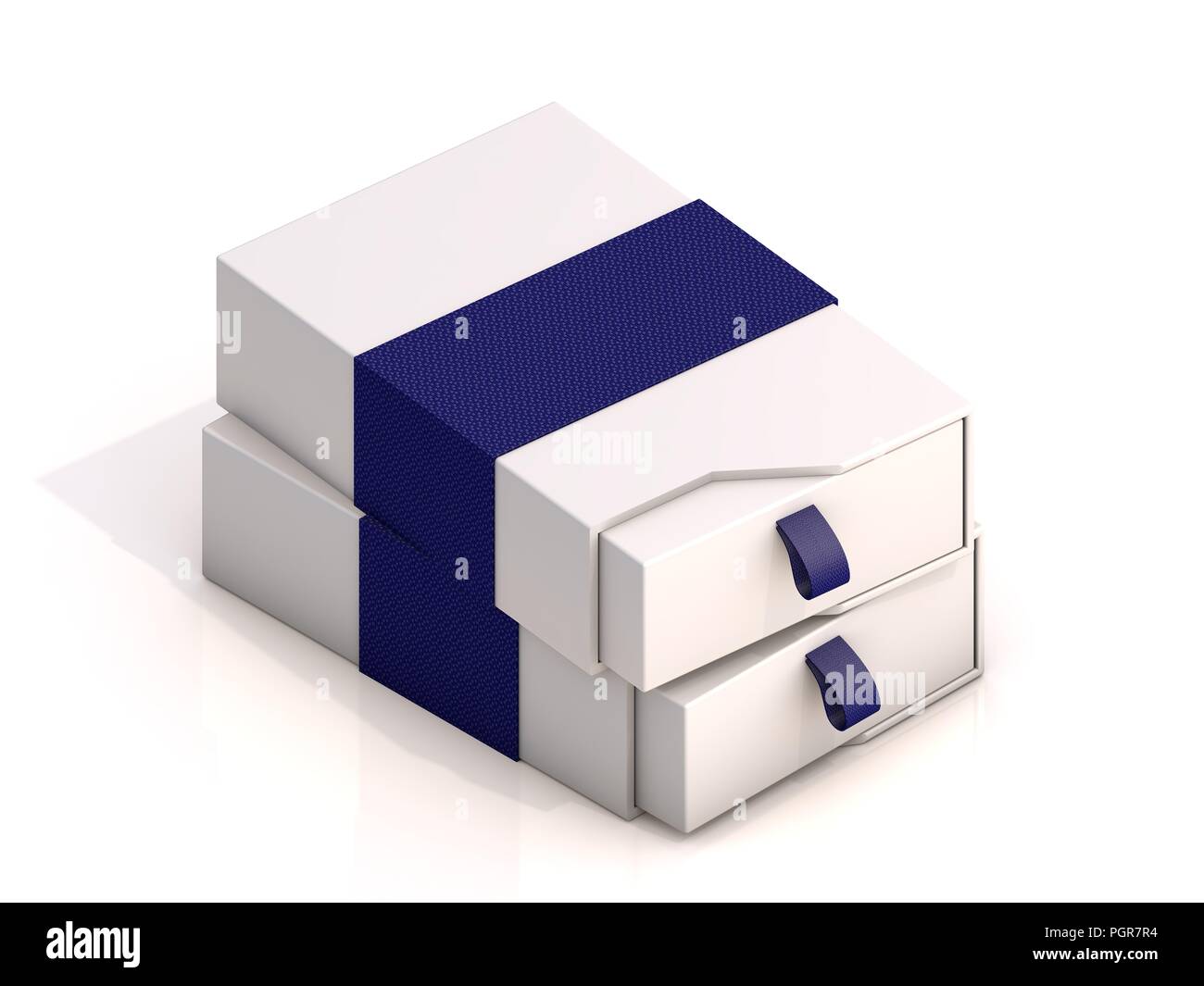 3d rendering blank boxes isolated on white background Stock Photo - Alamy