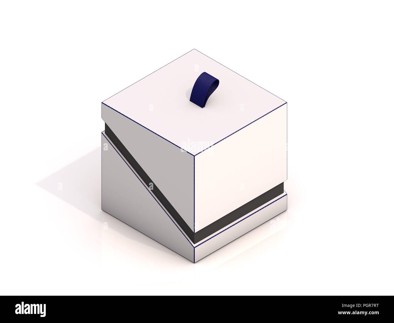 3d rendering blank boxes isolated on white background Stock Photo - Alamy