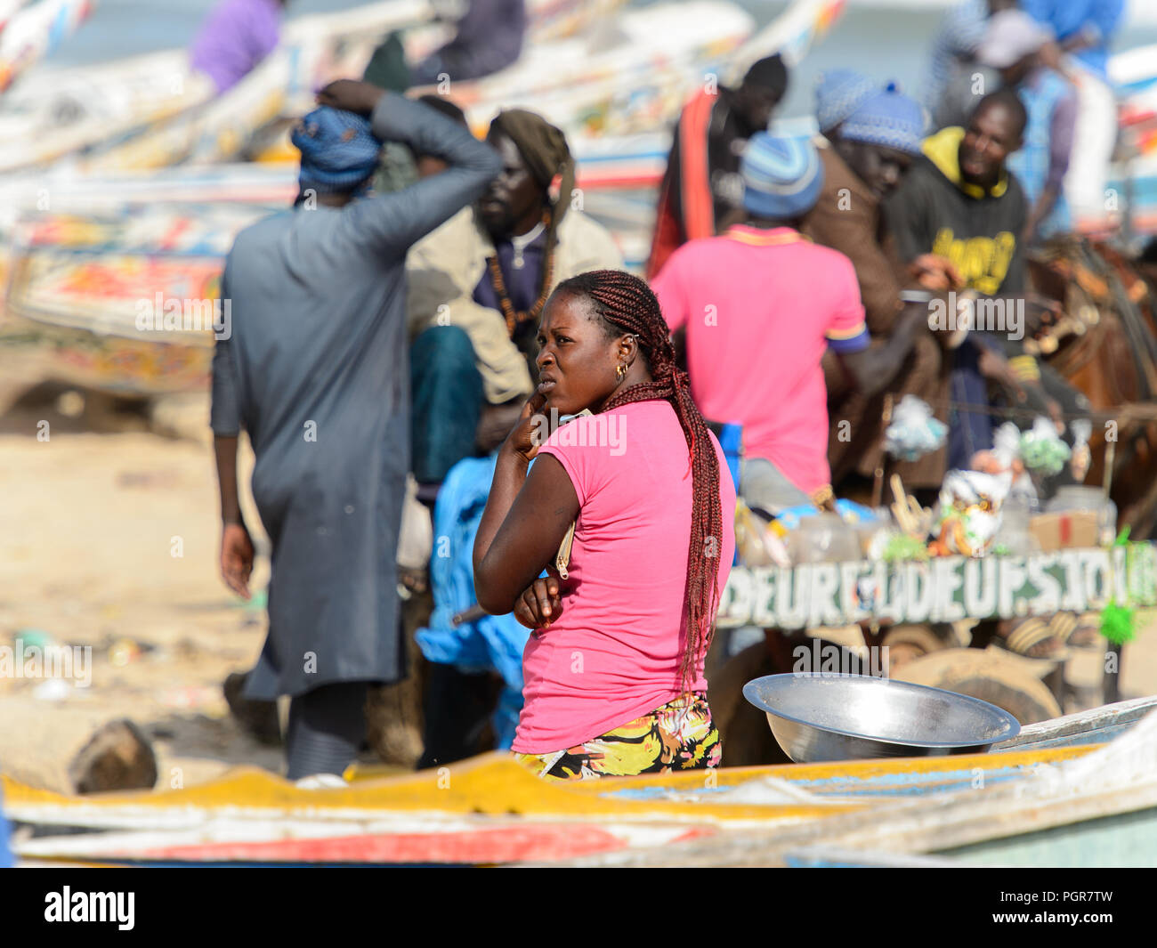 KAYAR, SENEGAL - APR 27, 2017: Unidentified Senegalese woman with ...