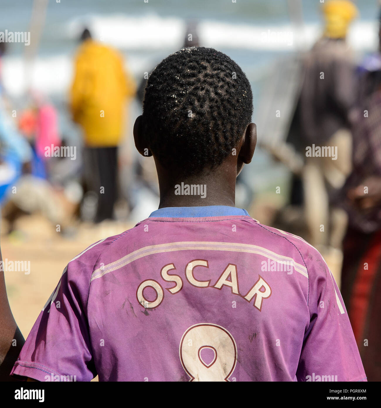 KAYAR, SENEGAL - APR 27, 2017: Unidentified Senegalese man walks from ...