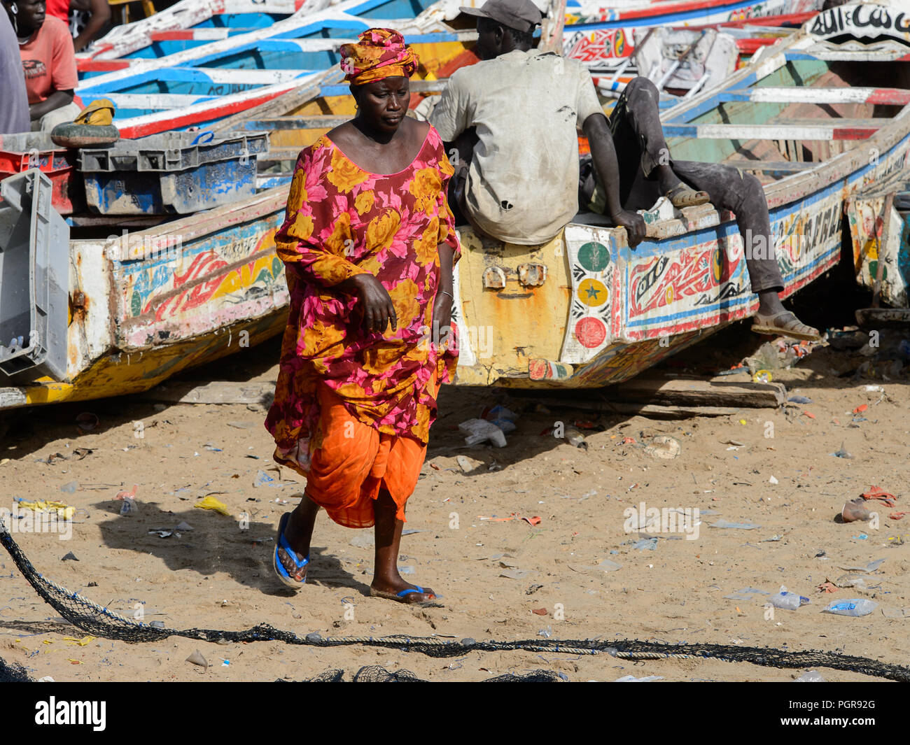KAYAR, SENEGAL - APR 27, 2017: Unidentified Senegalese woman in ...