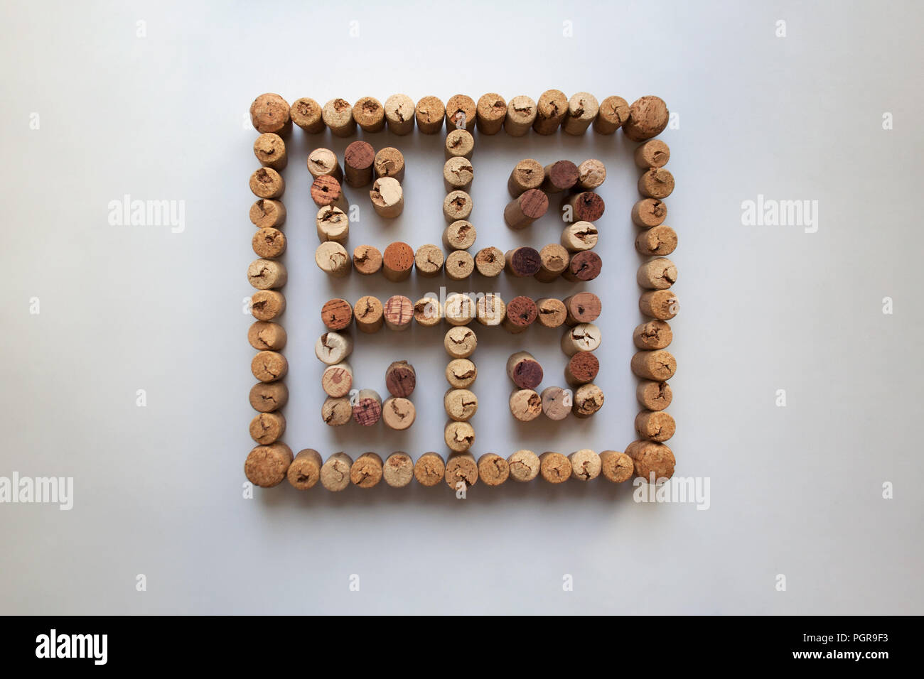 Wine corks meander symbol, also known as Greek key, isolated on white ...