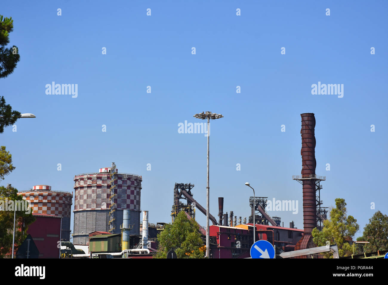 Italy, Puglia region, Taranto, metallurgical and iron and steel ...