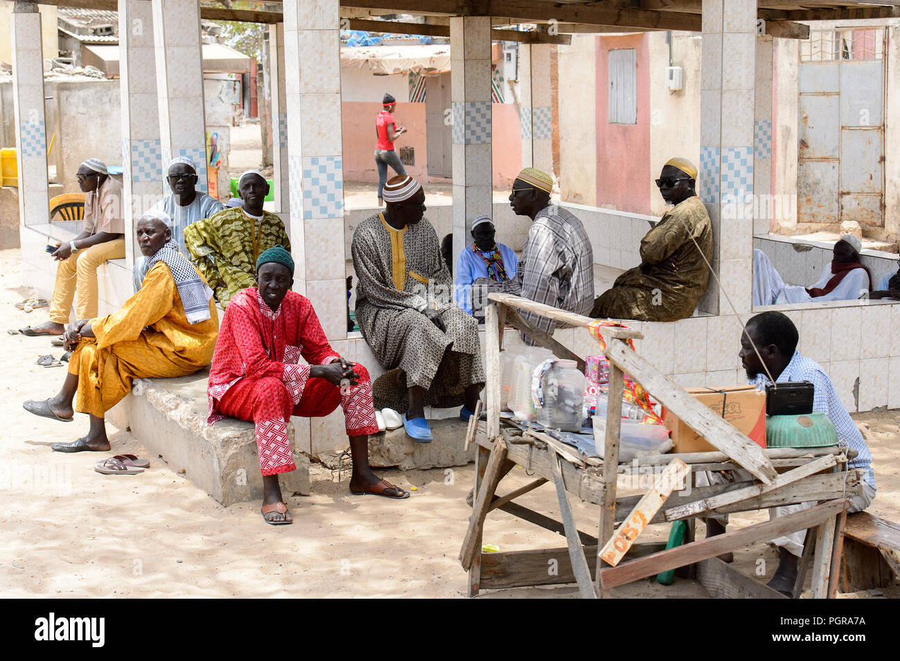 LAC ROSE reg., SENEGAL - APR 27, 2017: Unidentified Senegalese group of ...