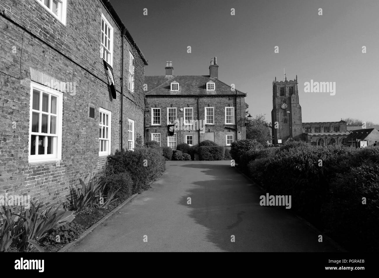 Bedale Hall and St Gregorys church, Bedale market town, Hambleton ...