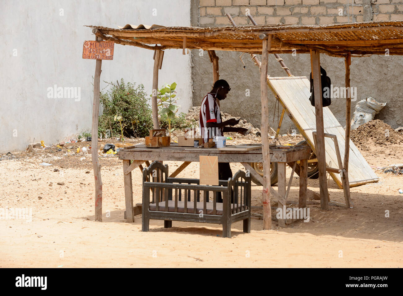 LAC ROSE reg., SENEGAL - APR 27, 2017: Unidentified Senegalese man ...