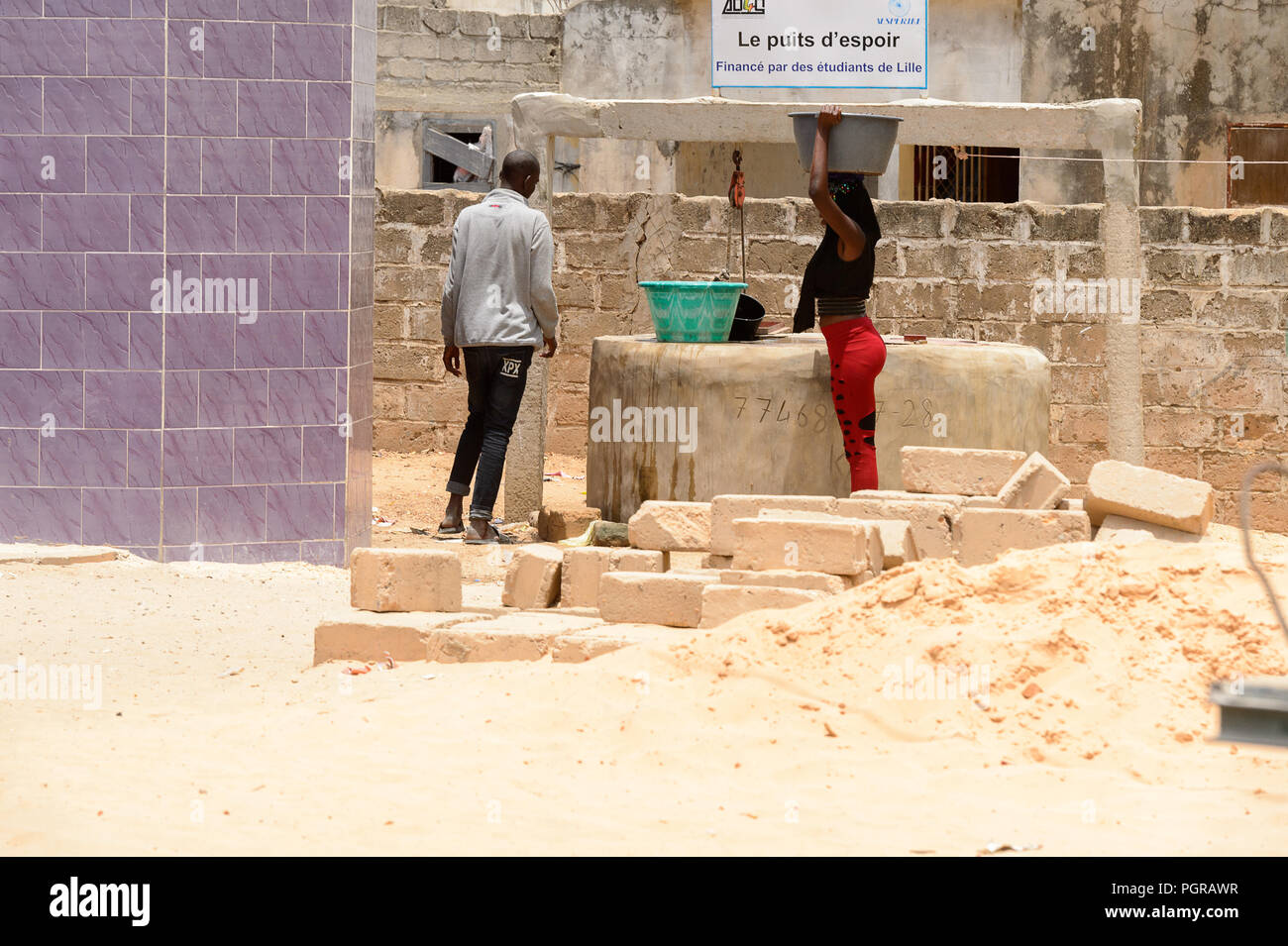 LAC ROSE reg., SENEGAL - APR 27, 2017: Unidentified Senegalese woman ...