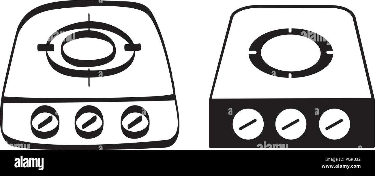 White modern kitchen stove Stock Vector Images - Alamy