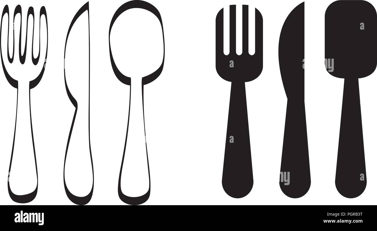 Kitchen cutlery set Stock Vector Images - Alamy