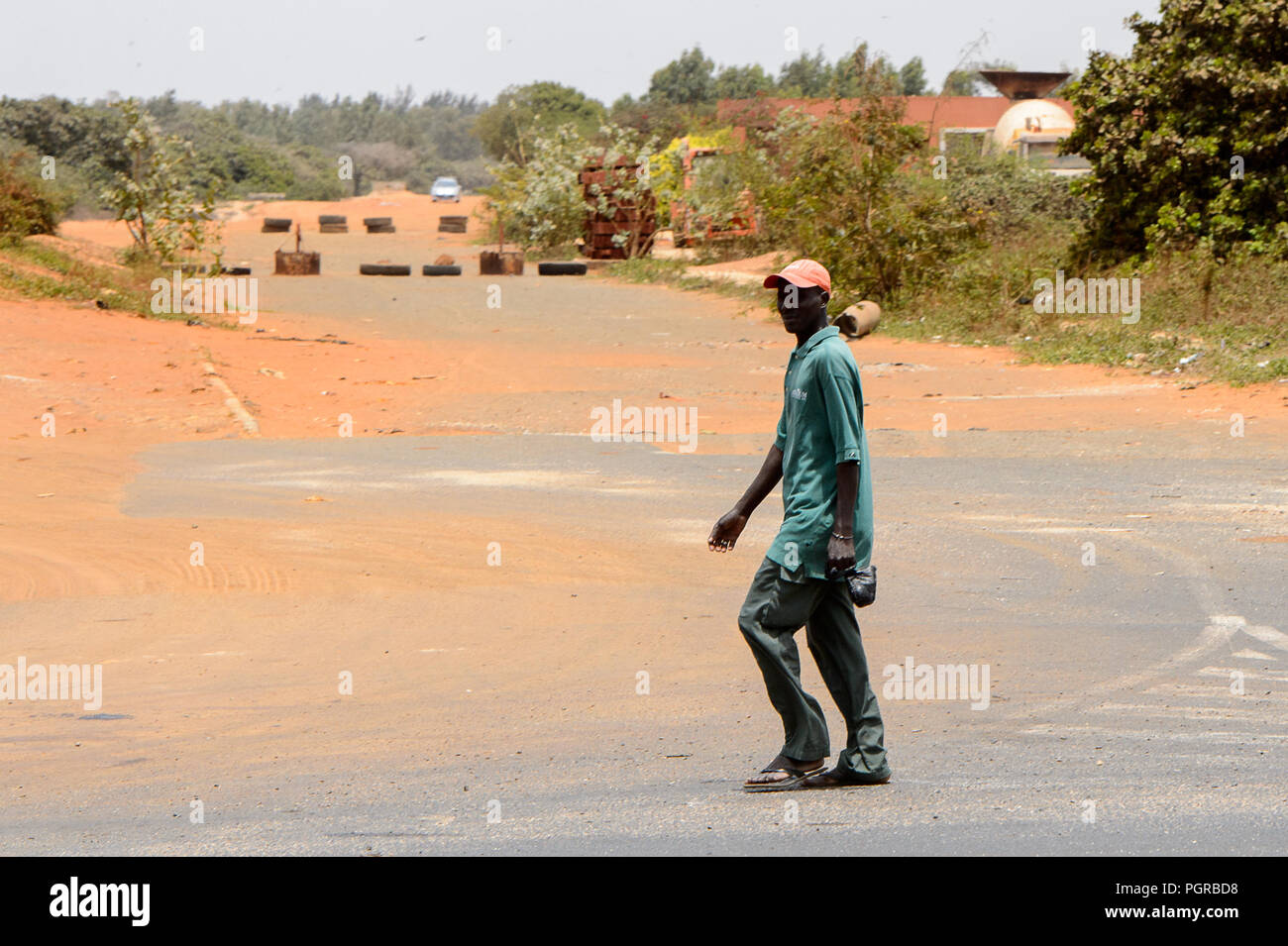 LAC ROSE reg., SENEGAL - APR 27, 2017: Unidentified Senegalese man ...